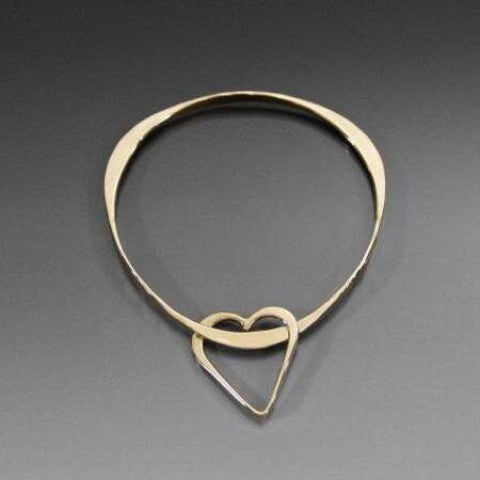 Bronze Triangle Shape Bracelet with Heart Dangle – JACK BOYD ART STUDIO ...